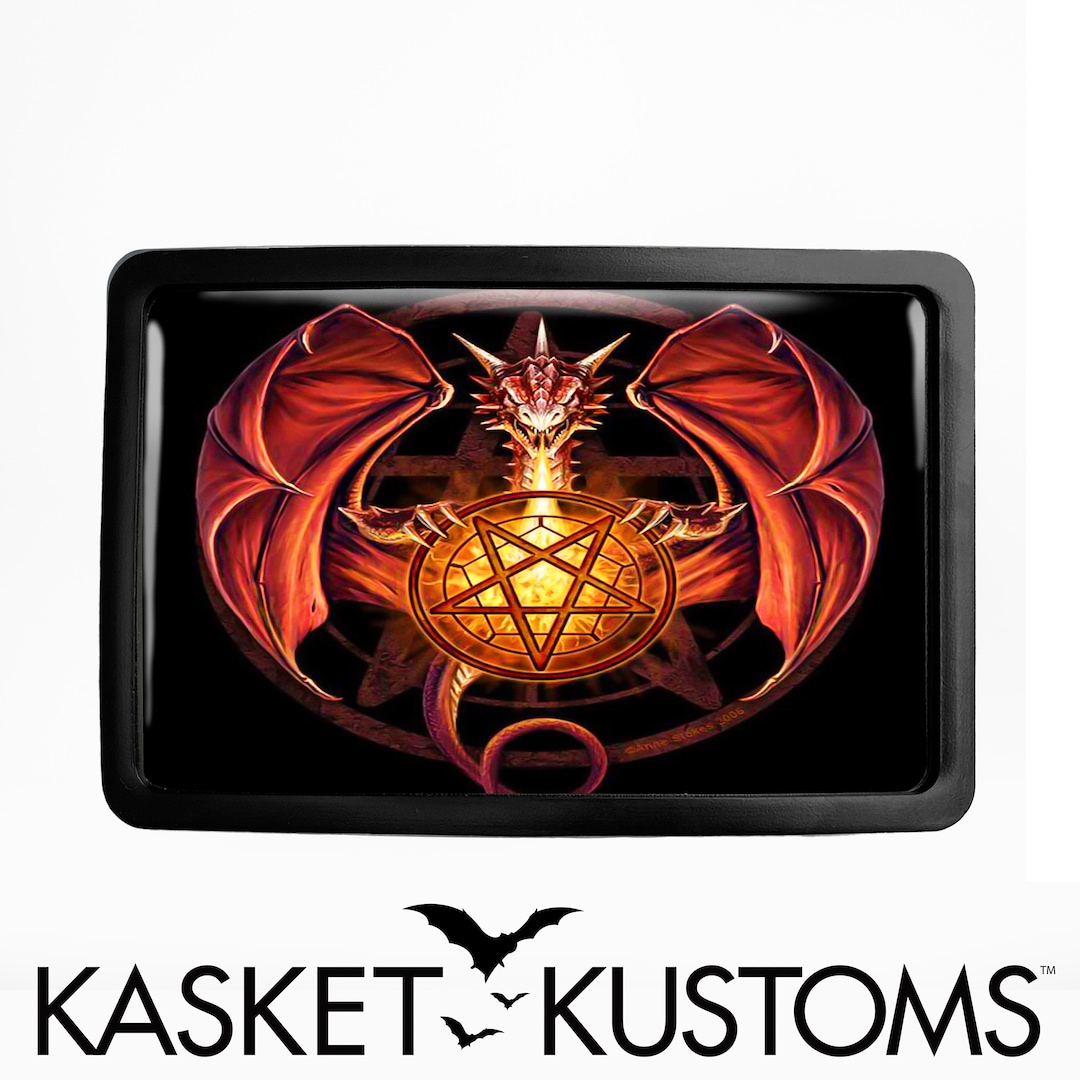 Dragon Pentagram Belt Buckle - Gothic Occult Pentacle Handmade Buckle ...