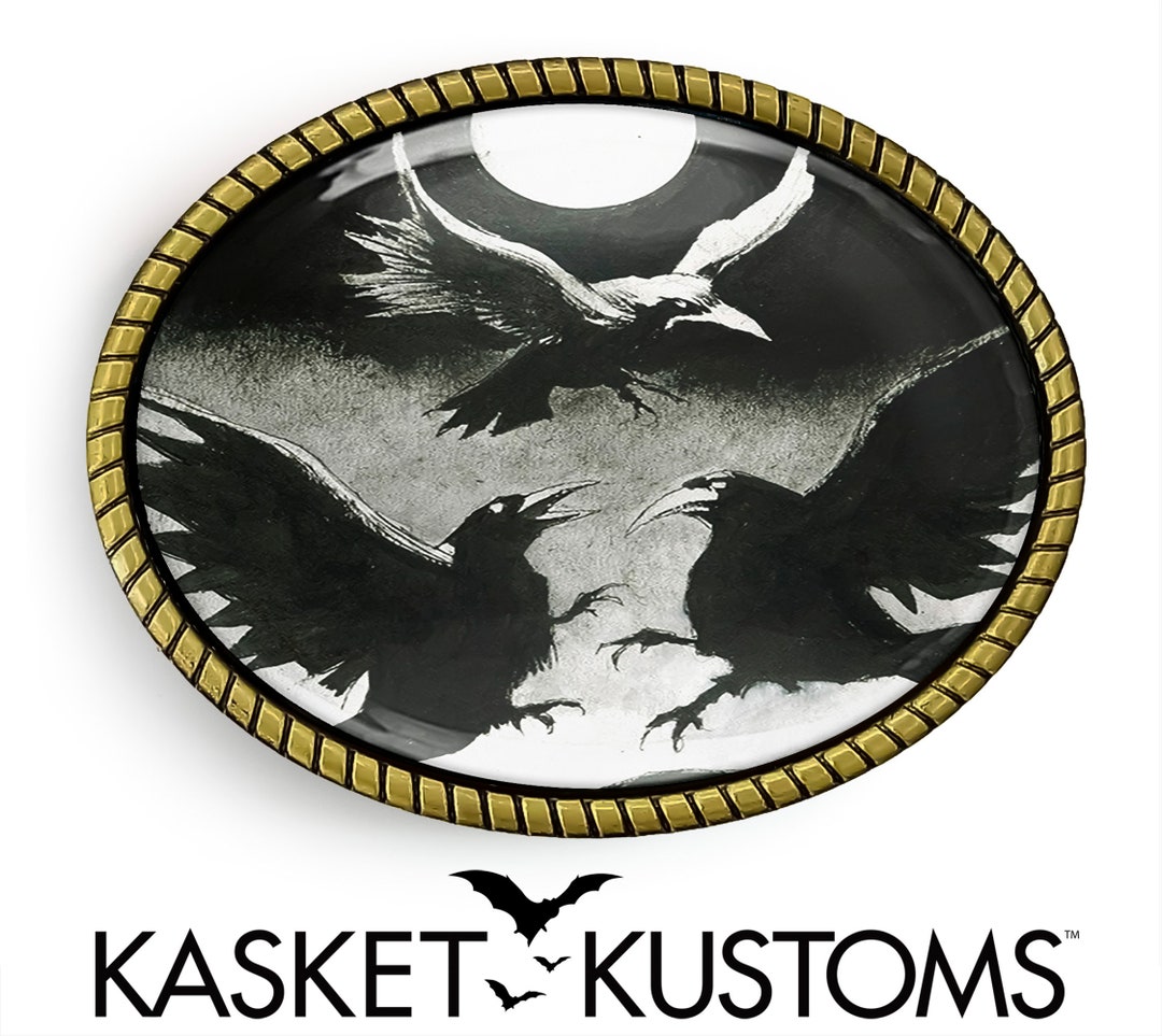 Murder of Ravens Belt Buckle - Gothic Horror Limited Edition Buckle ...