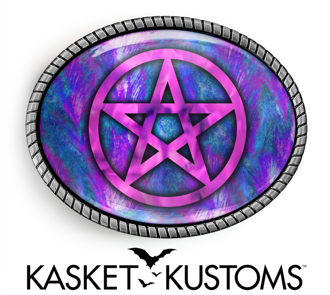 Pastel Pentagram Belt Buckle - Pentacle Symbol Occult Silver or Gold ...