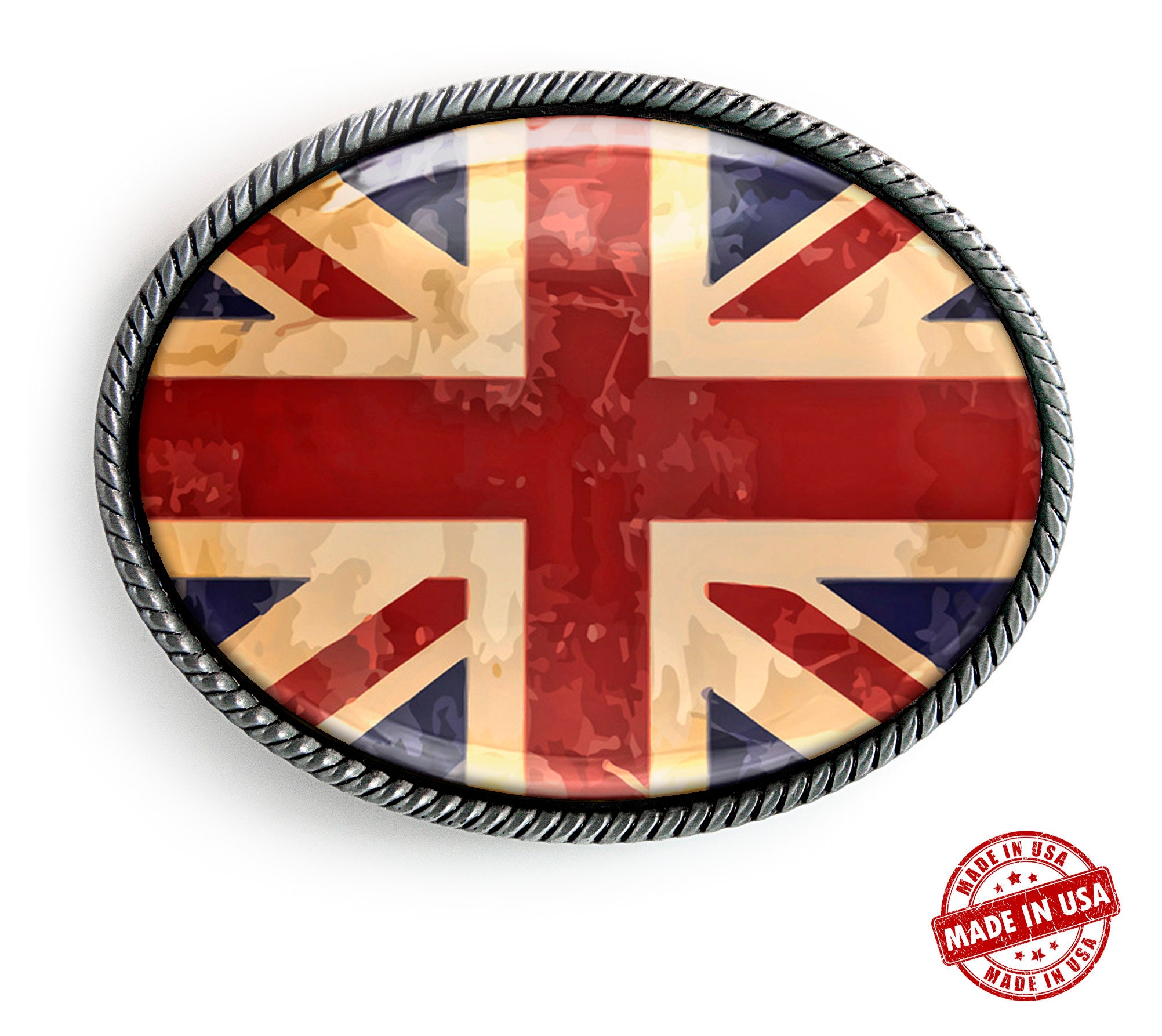 Union Jack Belt Buckle United Kingdom Flag Grunge Antique | Etsy