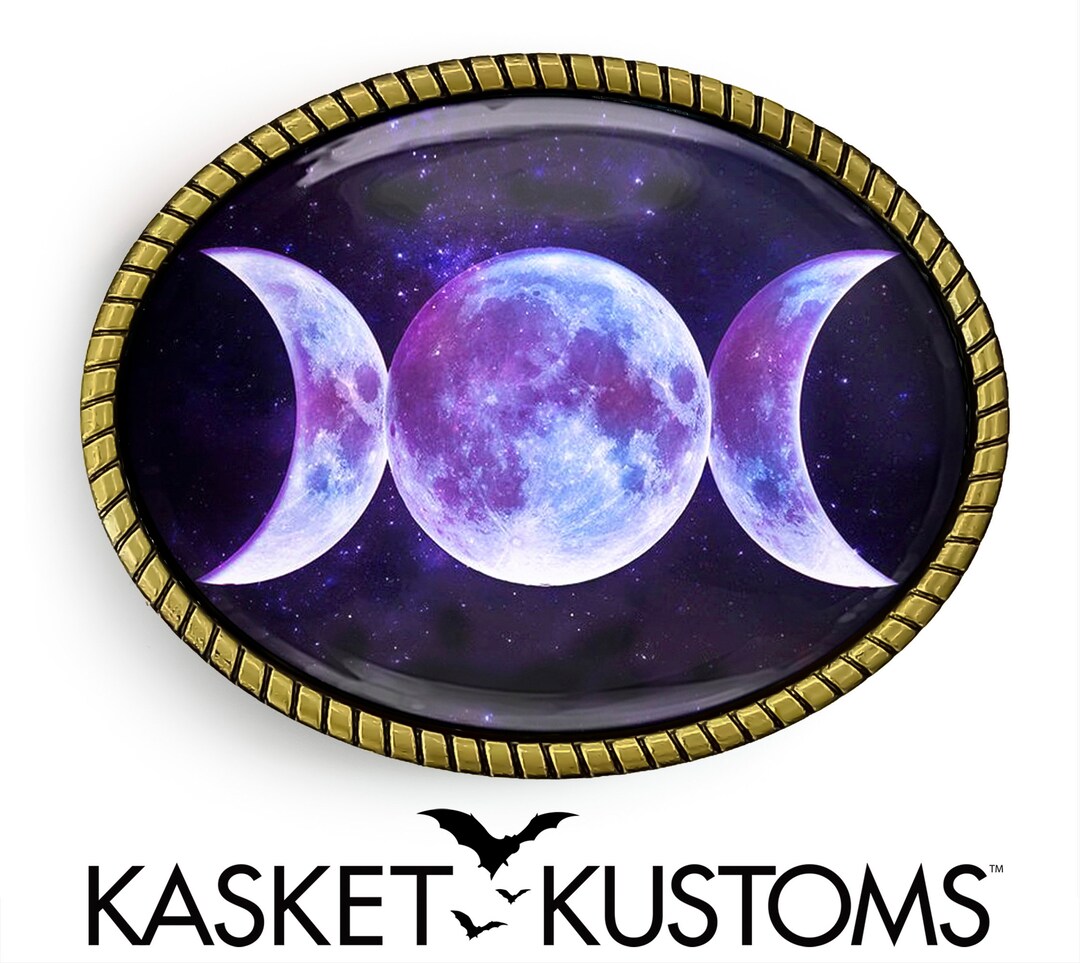 Celestial Triple Moon Goddess Belt Buckle - Wiccan Occult Buckle - 102 ...