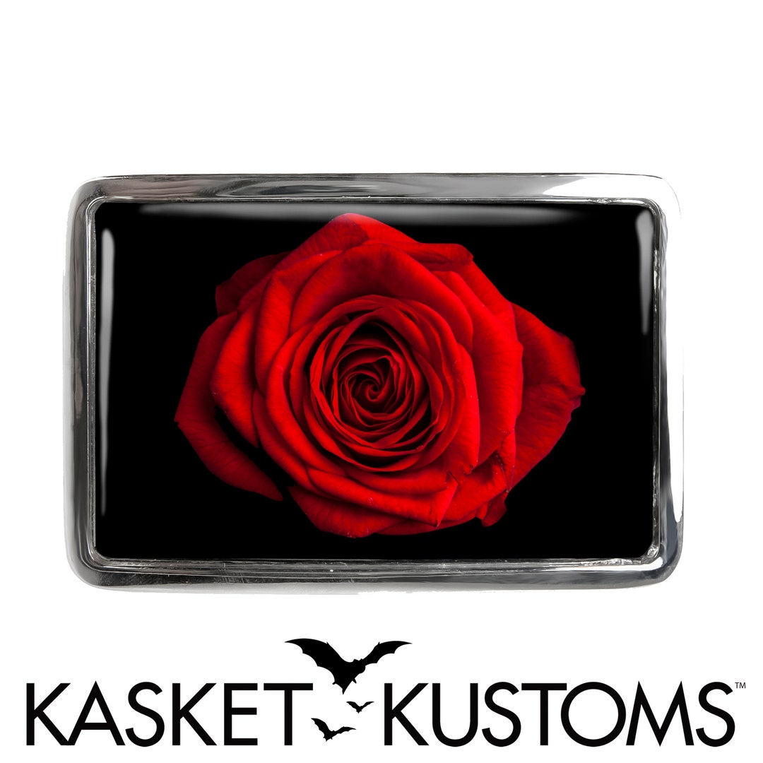 Red Rose Belt Buckle - Flower Petals Photography Silver or Gold Buckle ...