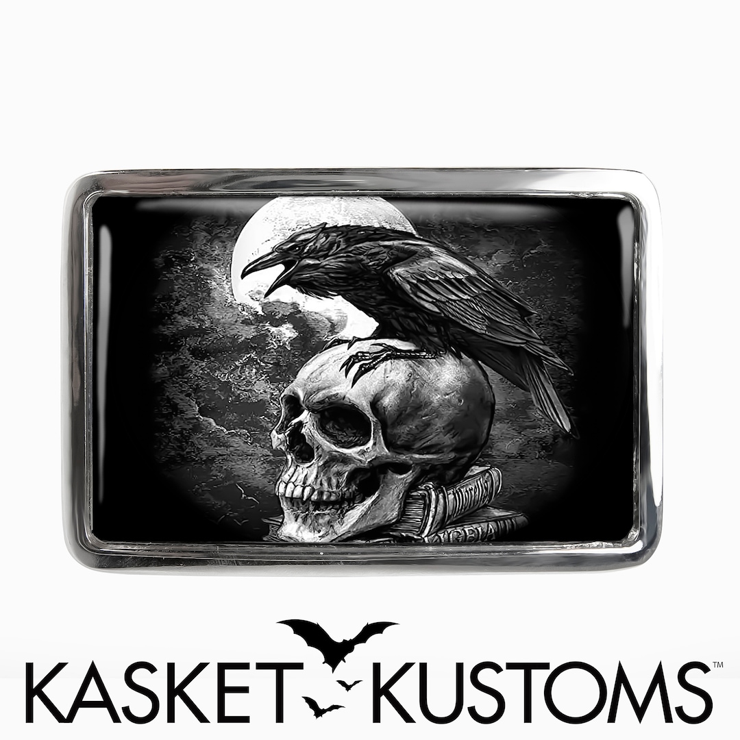 Crow and Skull Belt Buckle - Gothic Horror Halloween Belt Buckle - 928 ...