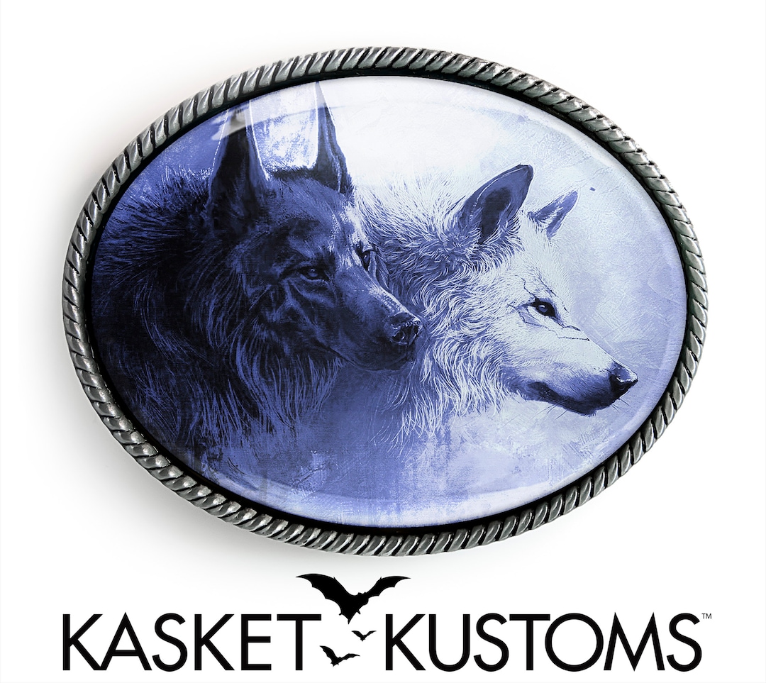 Wolf Pack Belt Buckle - Wild Animal Spirit Handmade Oval Buckle - 635 ...