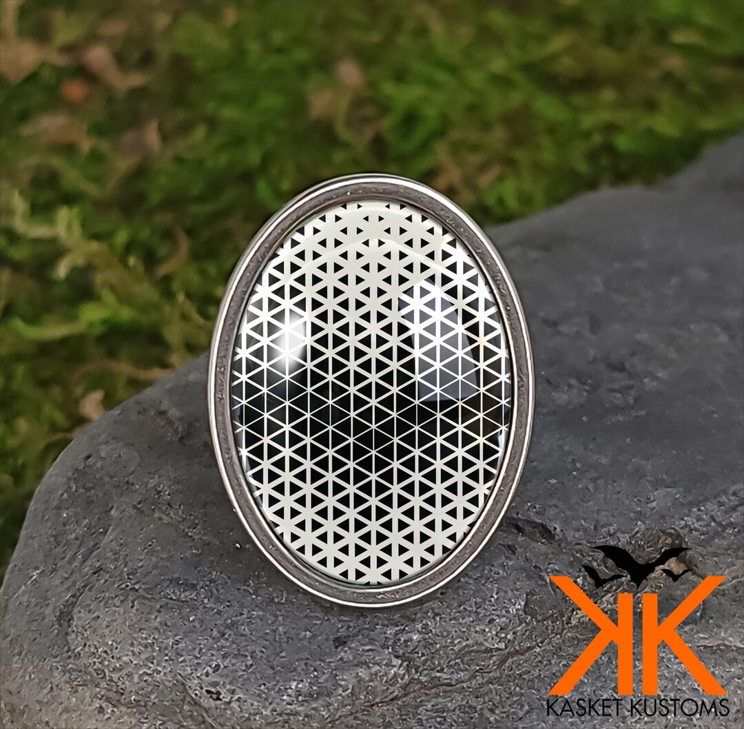 Optical Illusion Ring - Geometric Abstract Art Handmade Silver Jewelry ...