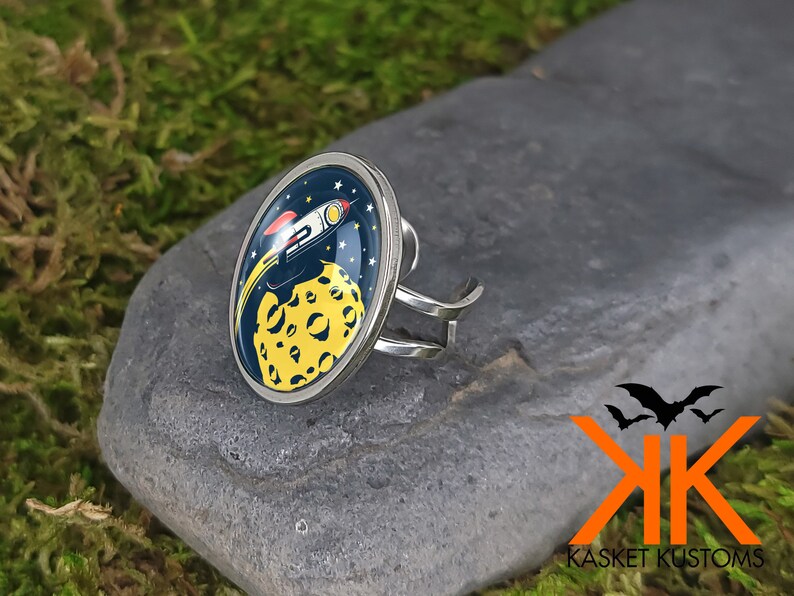 Retro Rocket Ring Sci-fi Spaceship Outer Space Handmade | Etsy