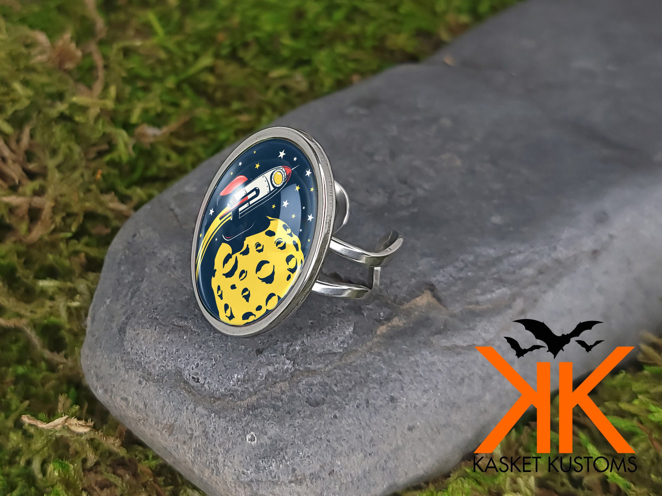 Retro Rocket Ring Sci-fi Spaceship Outer Space Handmade - Etsy