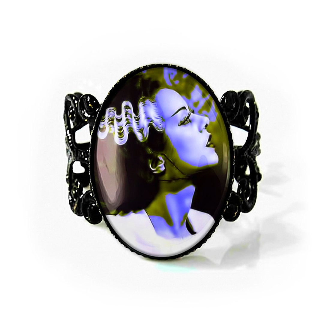 Gothic Bride of Frankenstein Adjustable Glass Horror Halloween Filigree ...