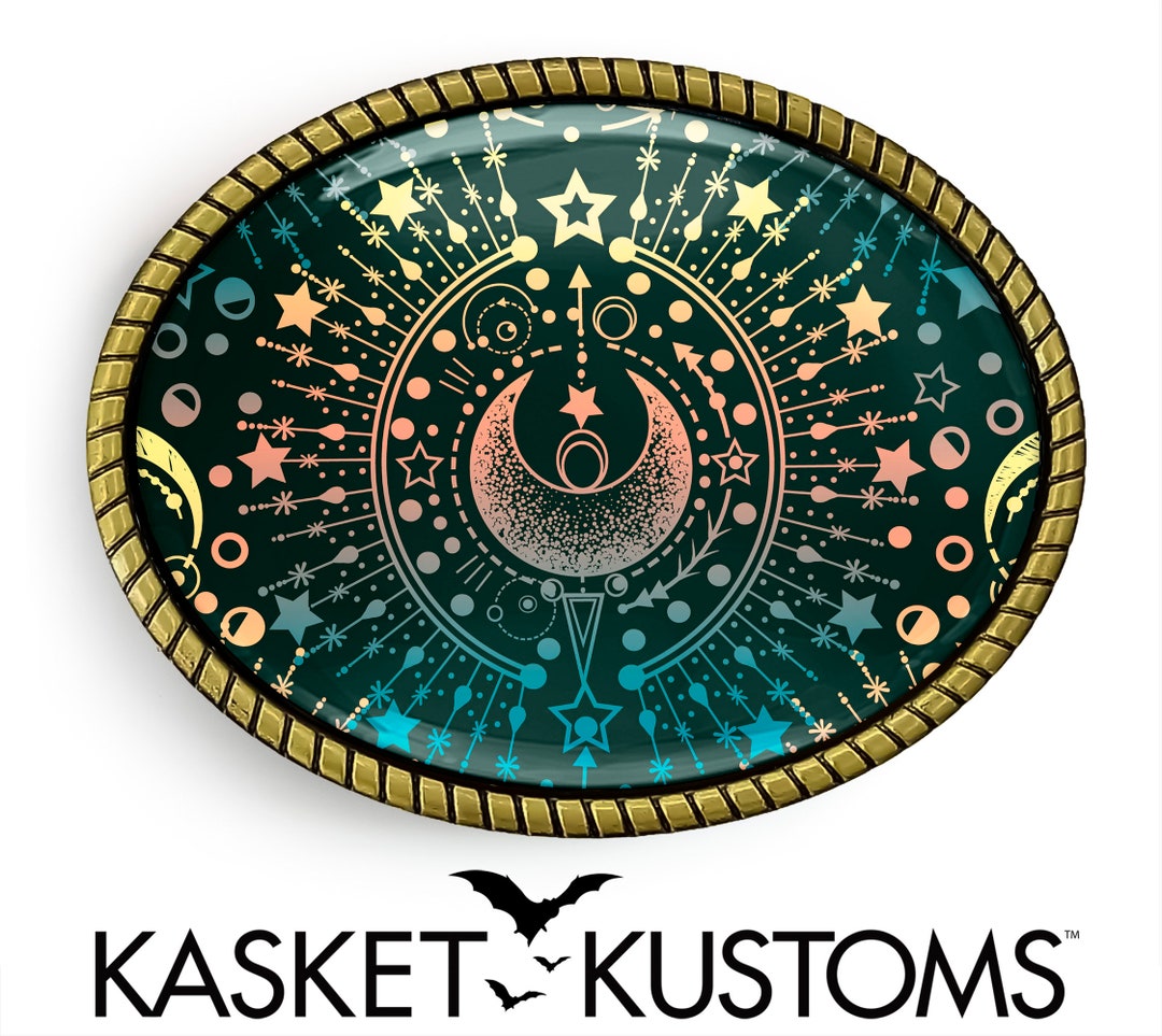 Magical Astrology Belt Buckle - Alchemy Occult Gold or Silver Buckle ...