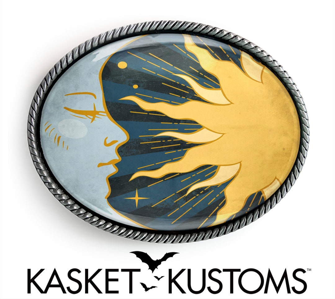 Sun and Moon Belt Buckle Celestial New Age Art Handmade - Etsy