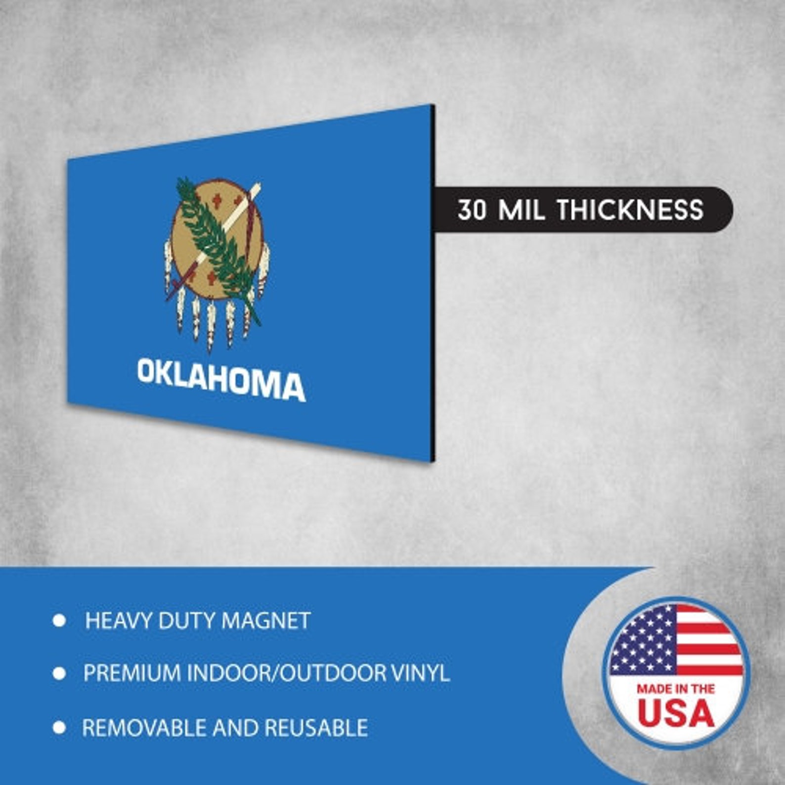 Oklahoma Car Magnet US State Flag Refrigerator Locker SUV - Etsy