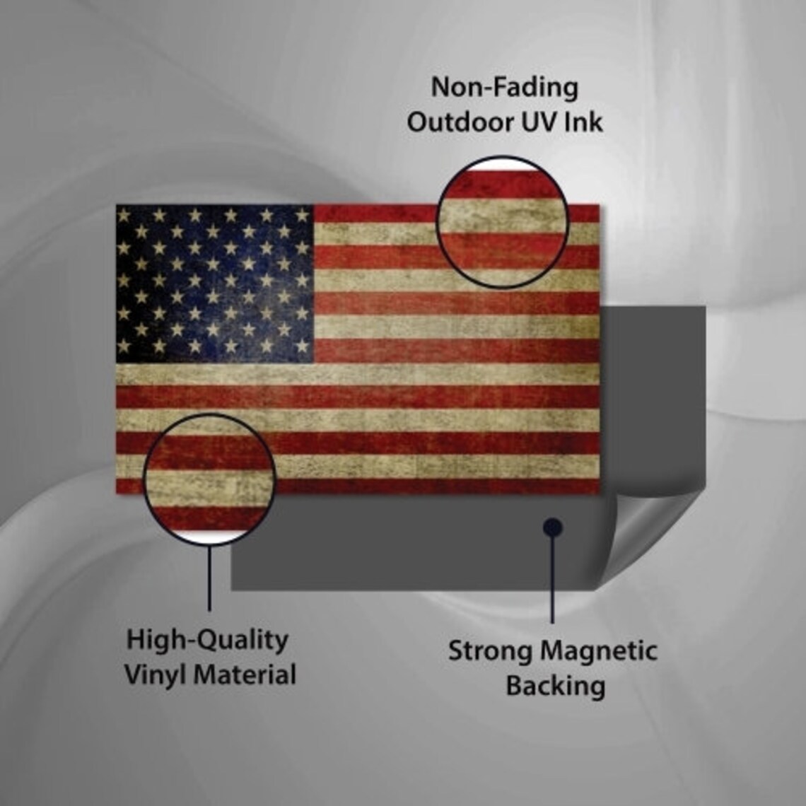 Weathered American Flag Car Magnet Decals 2 Pack 3 X 5 - Etsy