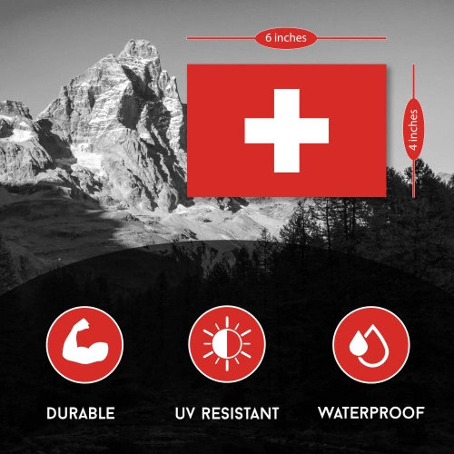 Switzerland Swiss Flag Car Magnet Decal 4 X 6 Heavy Duty for Car Truck ...