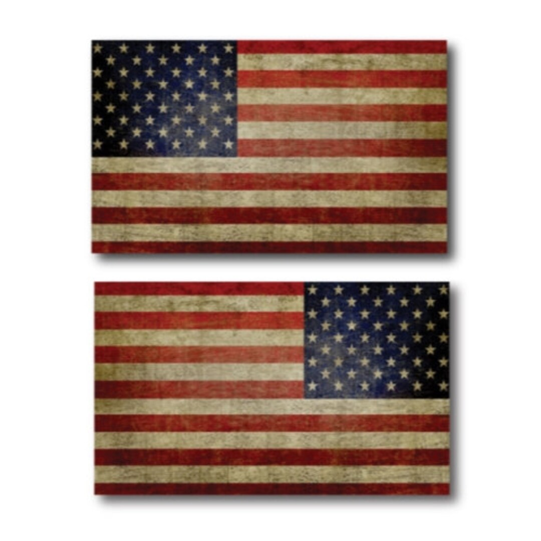 Weathered American Flag Car Magnet Decals - 2 Pack 3 X 5 Opposing Heavy ...