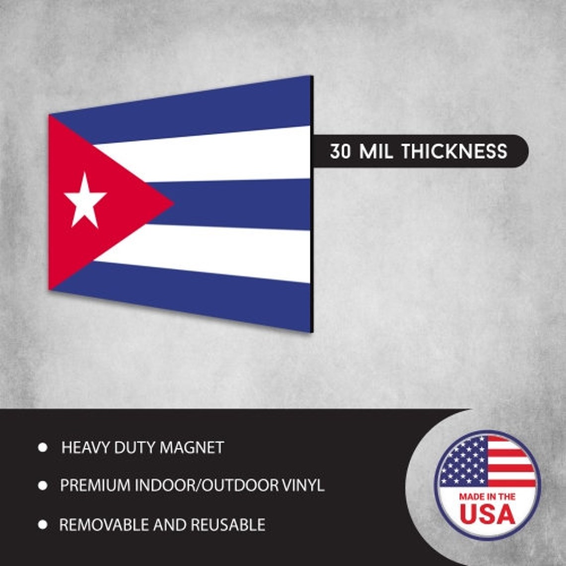 Cuba Cuban Flag Car Magnet Decal 4 X 6 Heavy Duty for Car - Etsy
