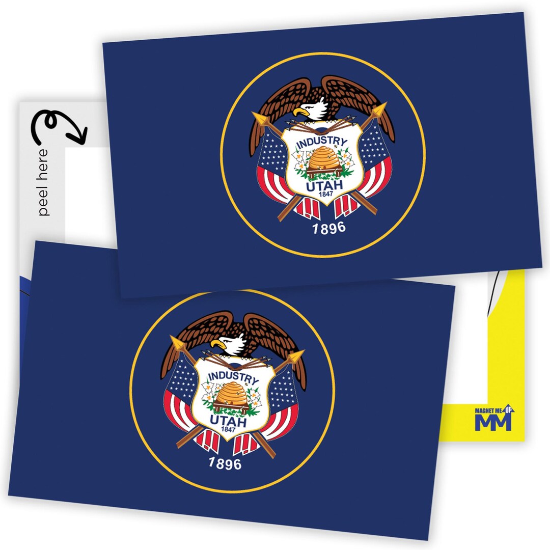 Magnet Me up Utah Flag Sticker Decal 3x5-2 Pack, Waterproof Vinyl State ...