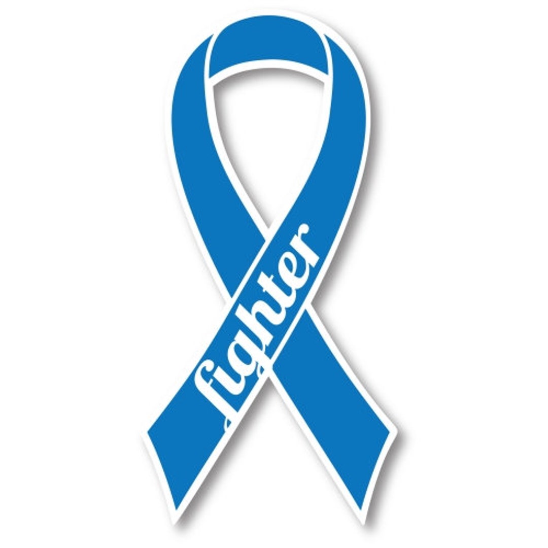 Blue Colon Cancer Fighter Ribbon Car Magnet Decal Heavy Duty Waterproof ...