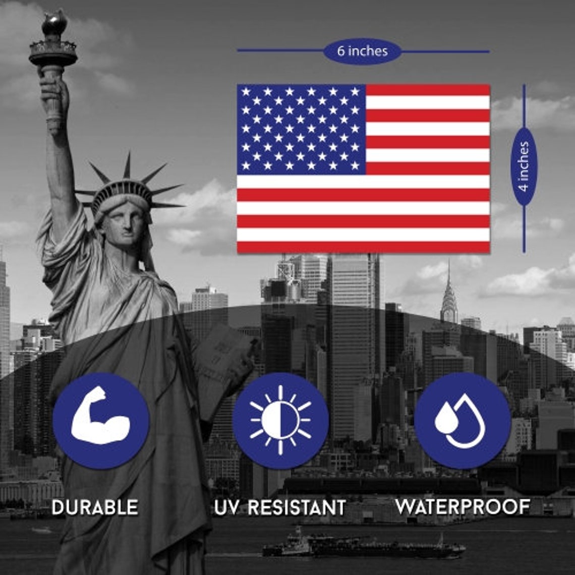 American Flag Car Magnet Decal 4 X 6 Heavy Duty for Car - Etsy