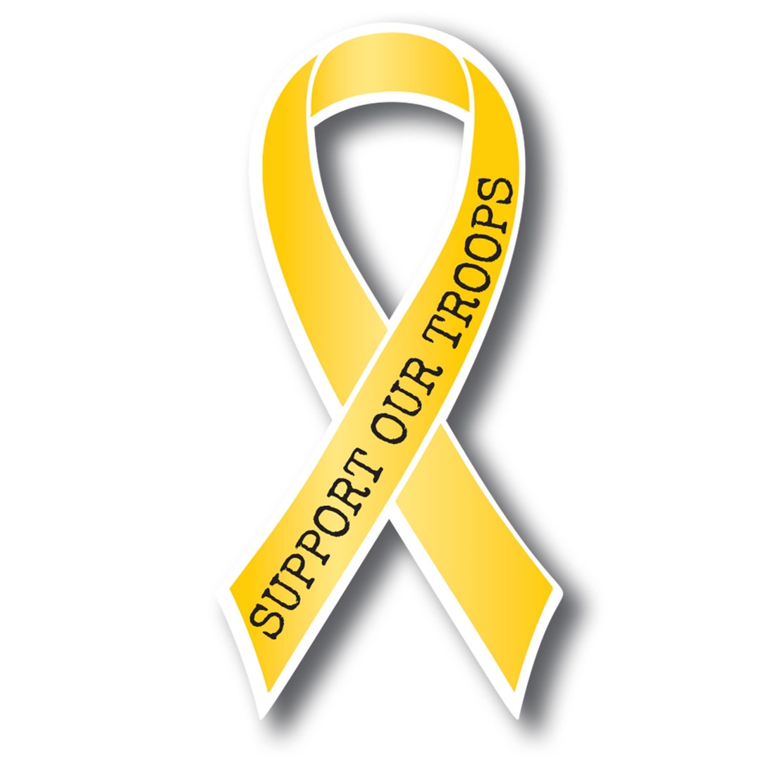 Magnet Me up Support Our Troops Yellow Patriotic Ribbon Magnet Decal, 3 ...