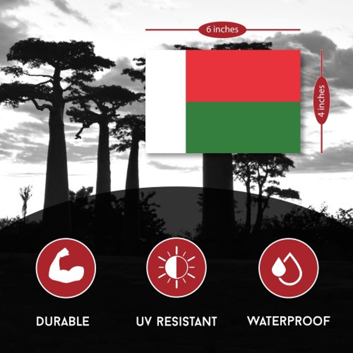 Madagascar Flag Car Magnet Decal - 4 X 6 Heavy Duty for Car Truck SUV ...
