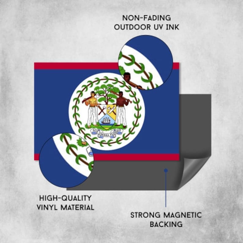 Belize Flag Car Magnet Decal 4 X 6 Heavy Duty for Car Truck - Etsy