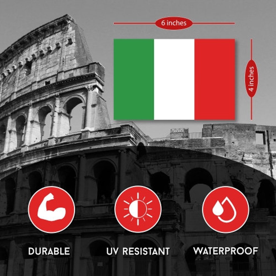 Italian Italy Flag Car Magnet Decal 4 X 6 Heavy Duty for Car Truck SUV ...