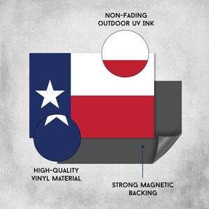 Texas Car Magnet US State Flag Refrigerator Locker SUV Heavy Duty ...