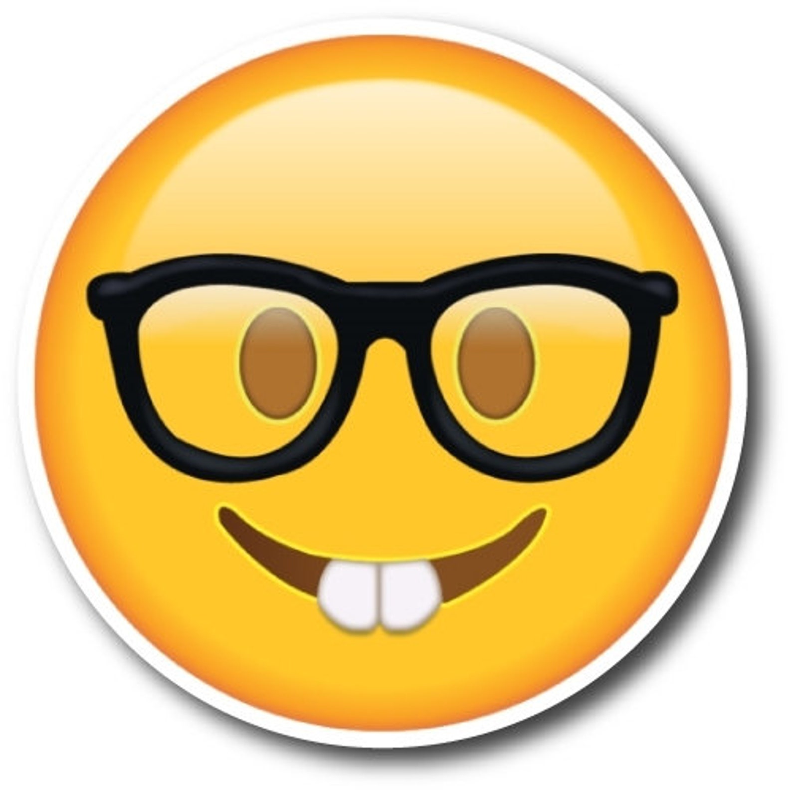 Nerd Face Emoji Magnet 5 Round Decal Perfect for Car or | Etsy