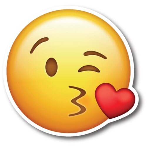 Magnet Me up Heart Kissy Face Emoticon Car Magnet Decal, 5 Inch, Cute ...