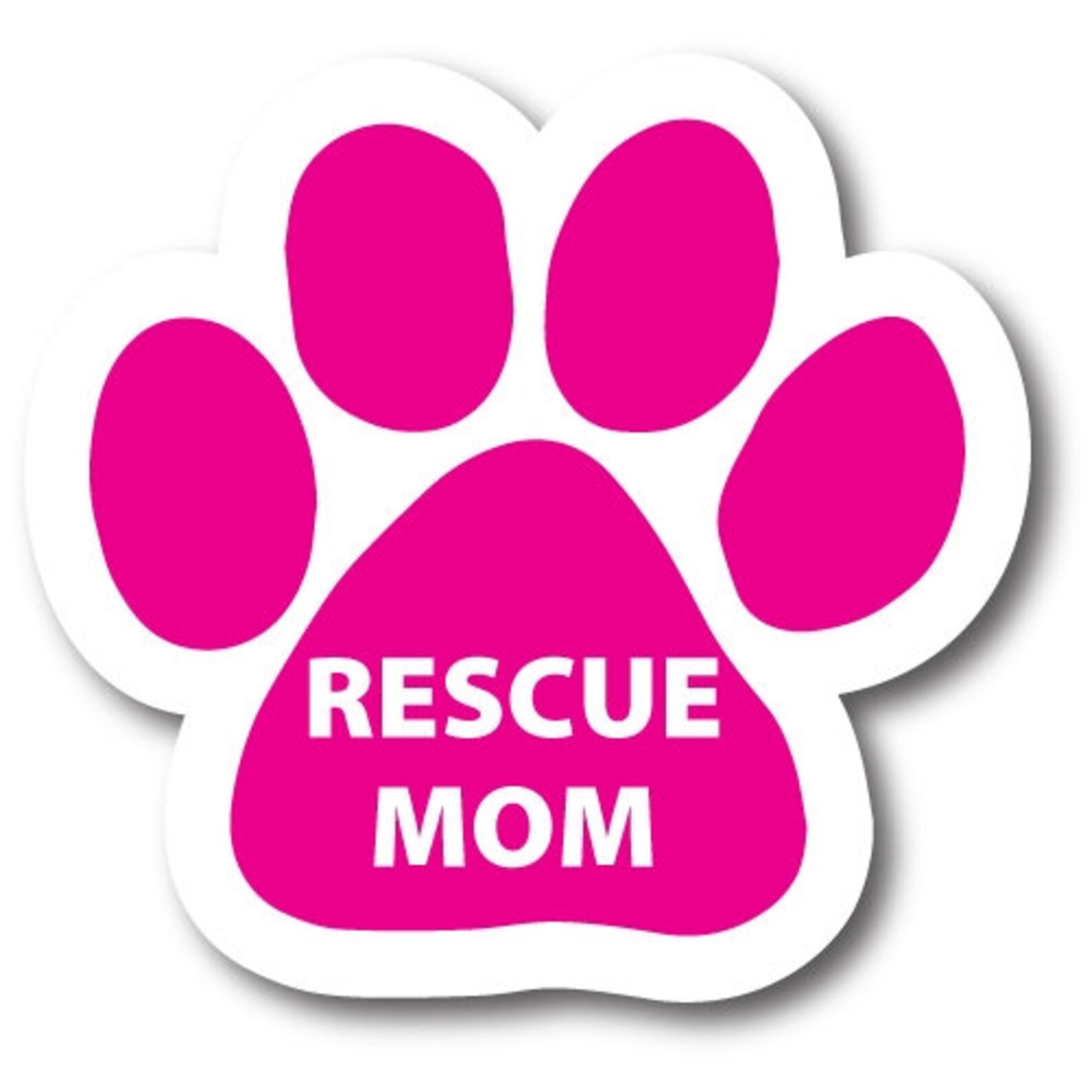 Rescue Mom Pawprint Car Magnet by Magnet Me up 5" Pink Paw Print Auto ...