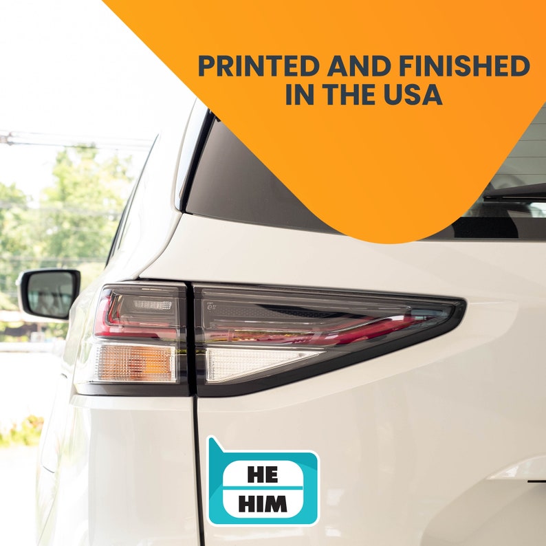 Magnet Me up Pronoun He Him Magnet Decal, 4x5 Inch, Automotive Magnet ...