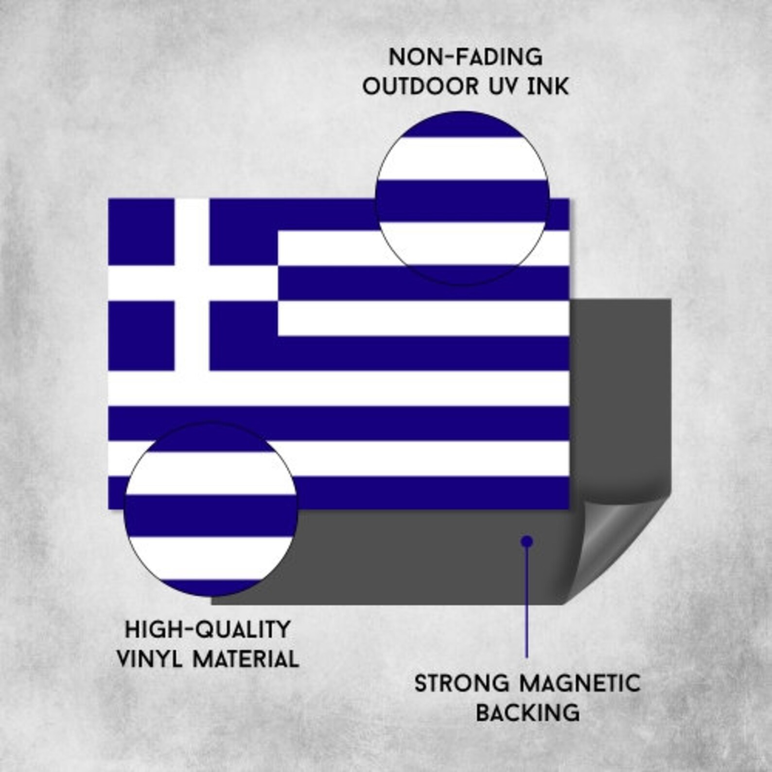 Greece Greek Flag Car Magnet Decal - 4 X 6 Heavy Duty for Car Truck SUV ...