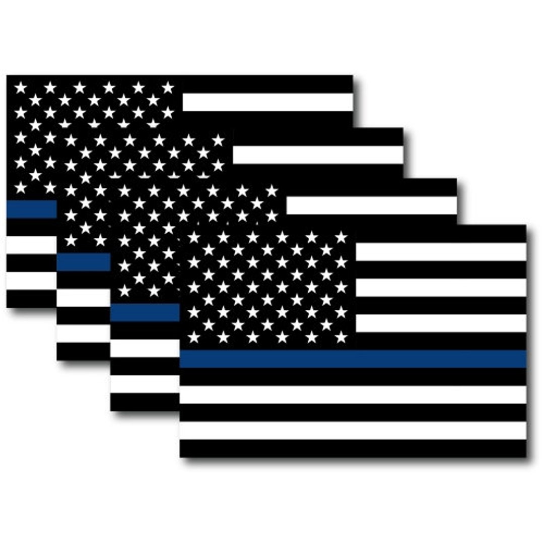 Magnet Me up Thin Blue Line American Flag 4x6 Decal -heavy Duty for Car ...