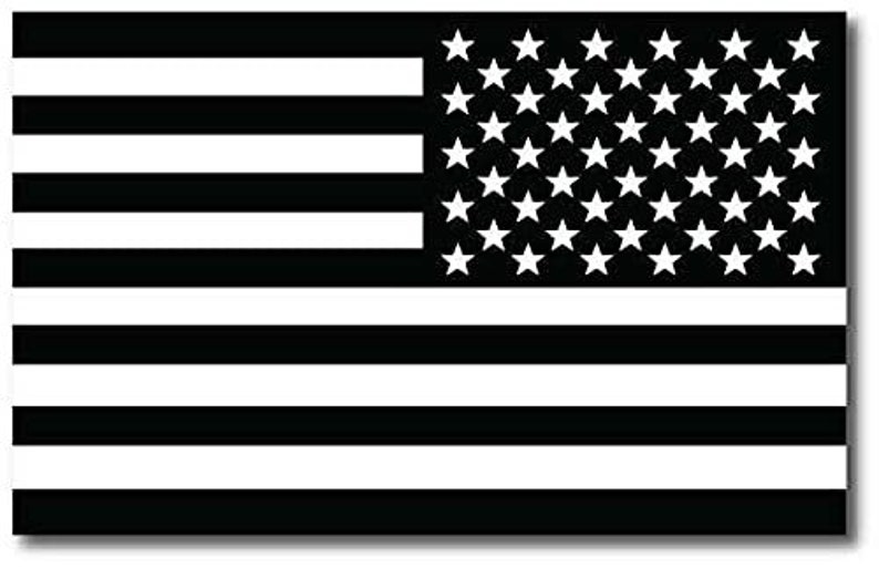 Black and White Reverse American Flag Car Magnet Decal 5 X 8 Heavy Duty ...