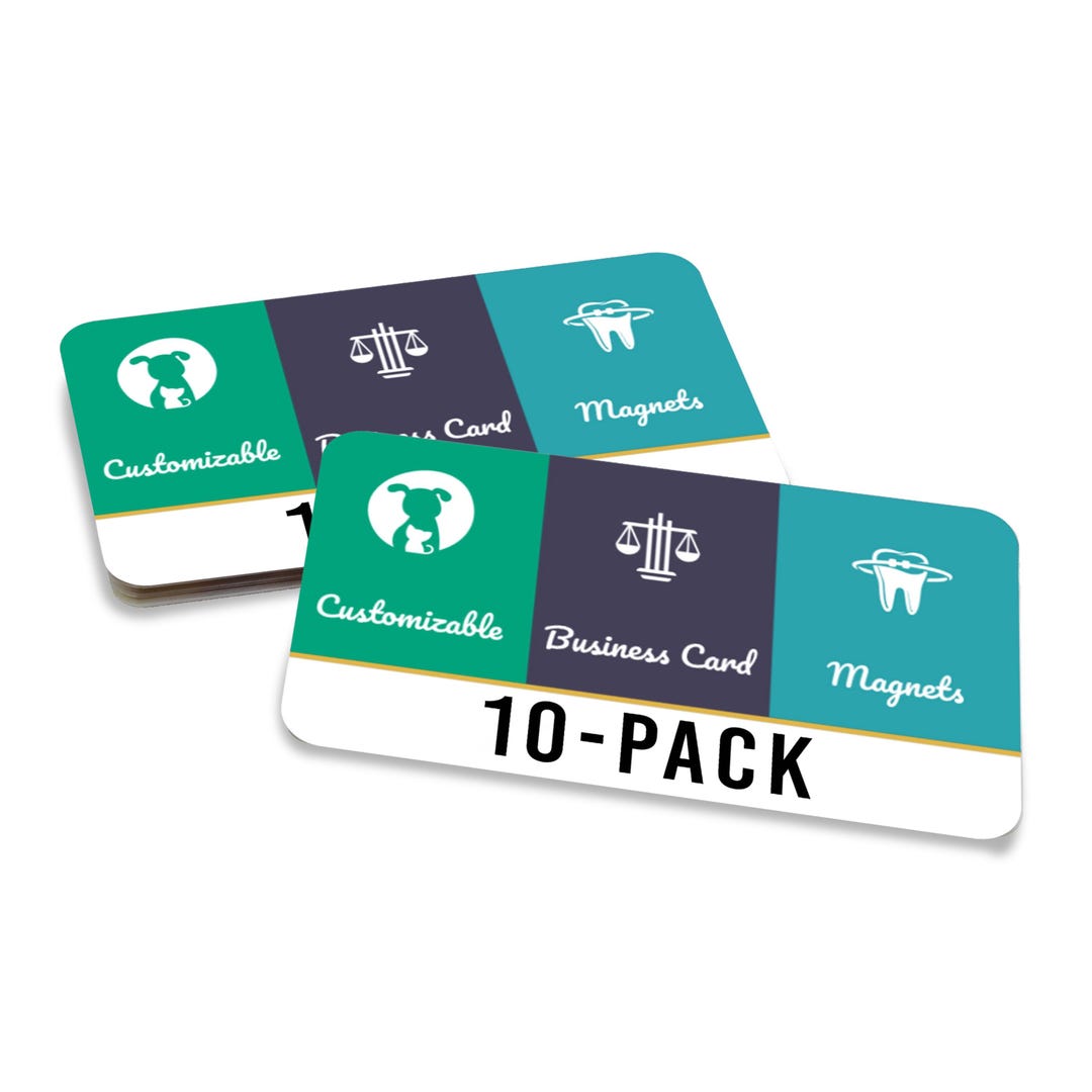 Magnet Me up Customizable Business Card Magnets 3.5x2" - 10 Pack Heavy ...
