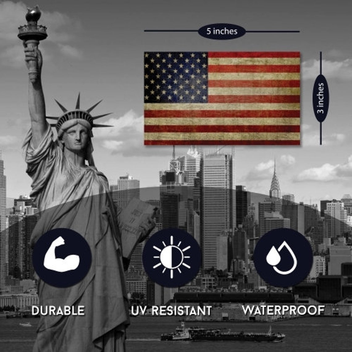 Weathered American Flag Car Magnet Decals 2 Pack 3 X 5 - Etsy