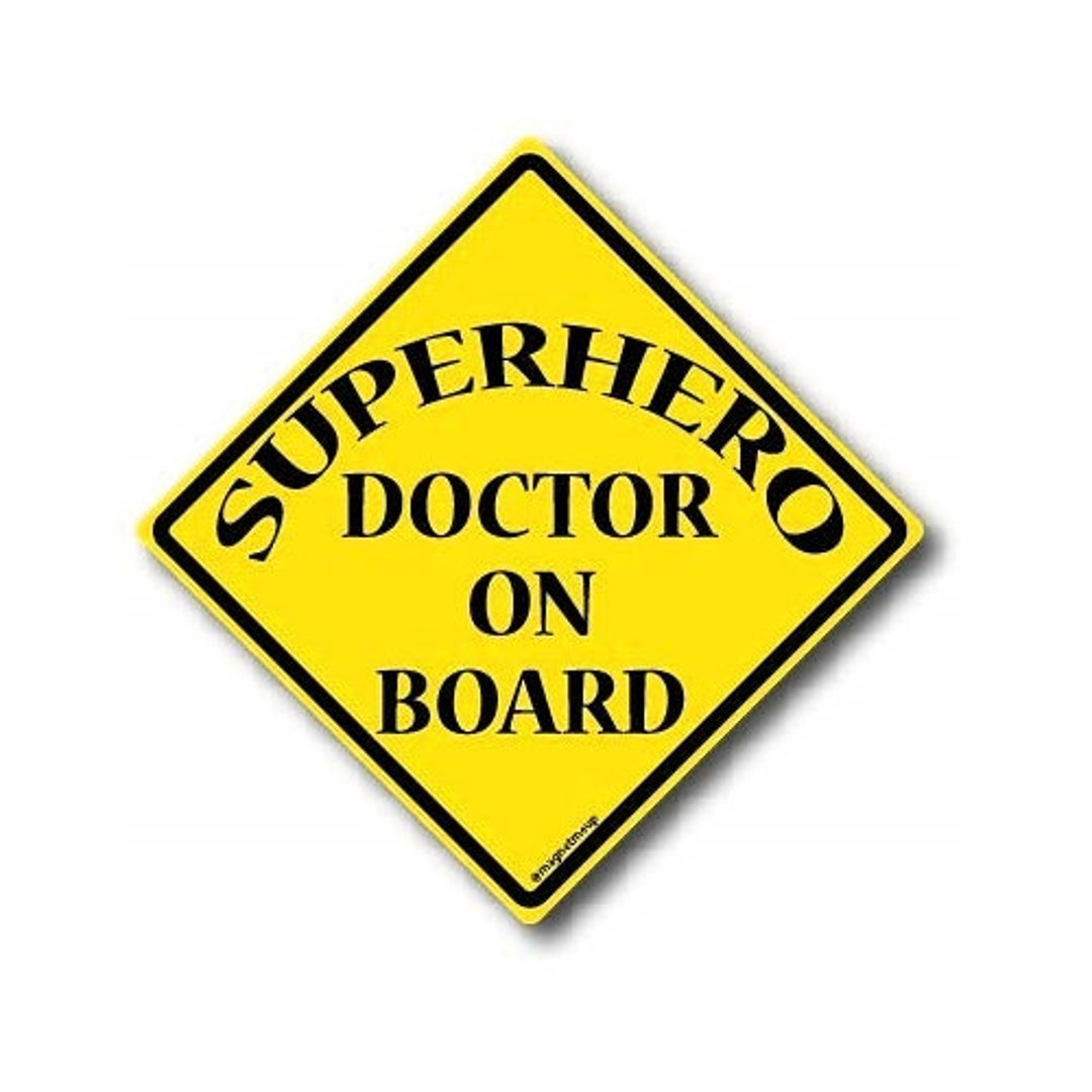 Superhero Doctor on Board Car Magnet Decal - Etsy