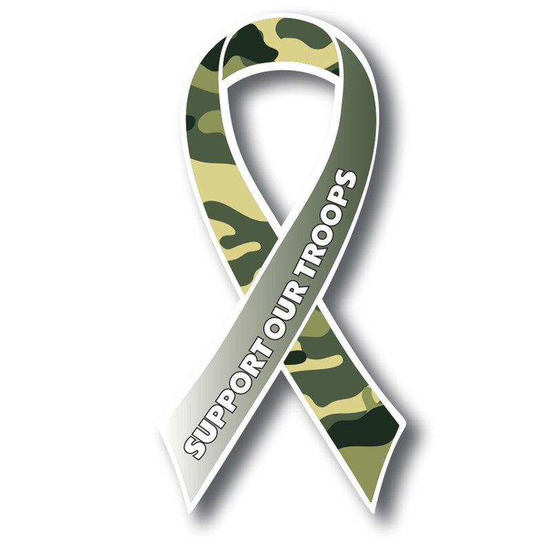 Magnet Me up Support Our Troops Military Camouflage Patriotic Ribbon ...