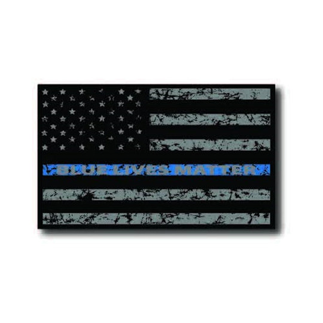 Thin Blue Line Distressed American Flag Car Magnet Blue Lives Matter ...