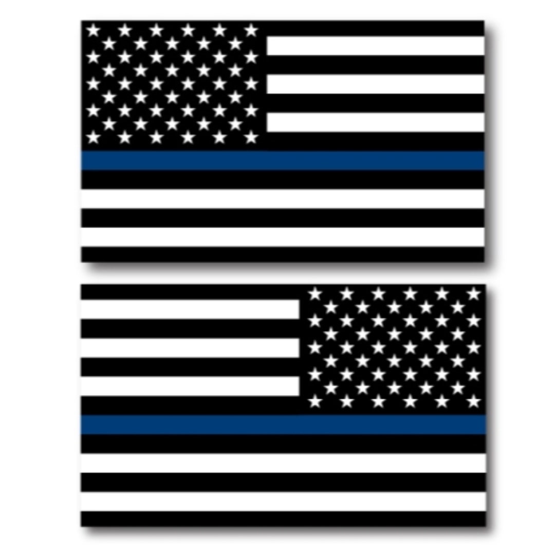 Magnet Me up Thin Blue Line American and Reversed Flag Magnet Decal ...