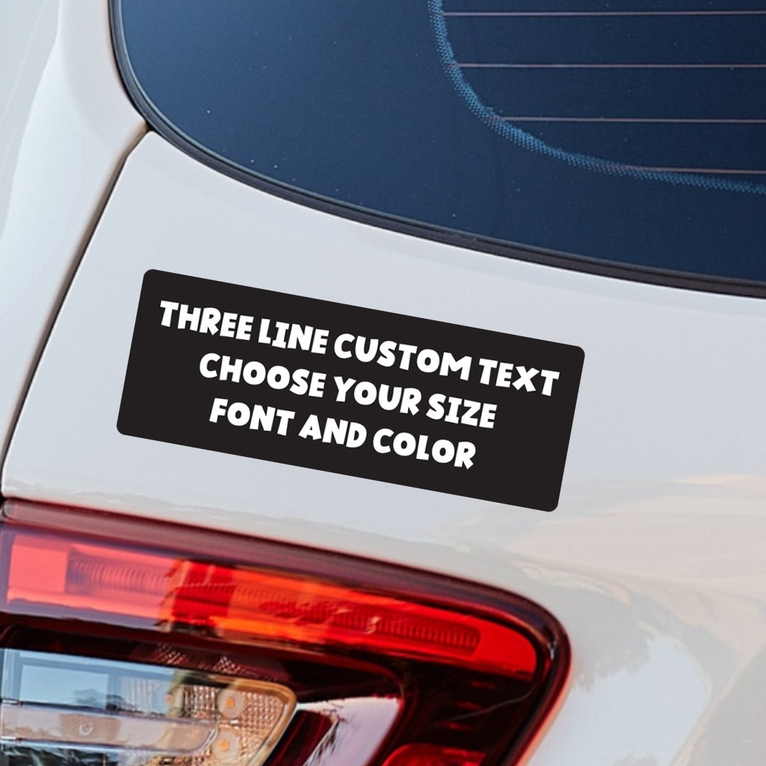 Magnet Me up Three Line Custom Text Customizable Vehicle Magnet, Design ...