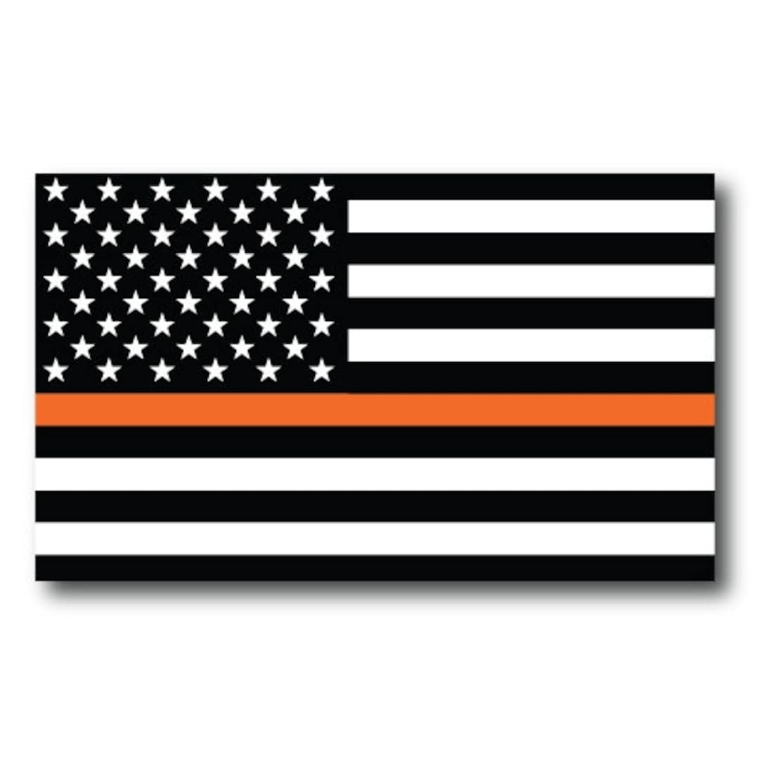 Thin Orange Line American Flag Magnet Decal 3x5 Heavy Duty for Car ...
