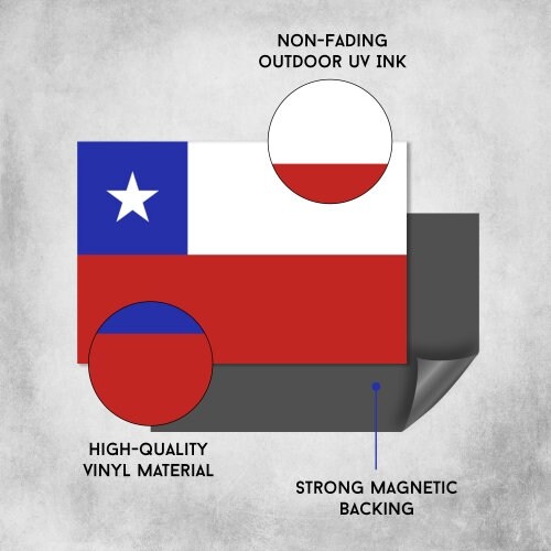 Chile Chilean Flag Car Magnet Decal - 4 X 6 Heavy Duty for Car Truck ...
