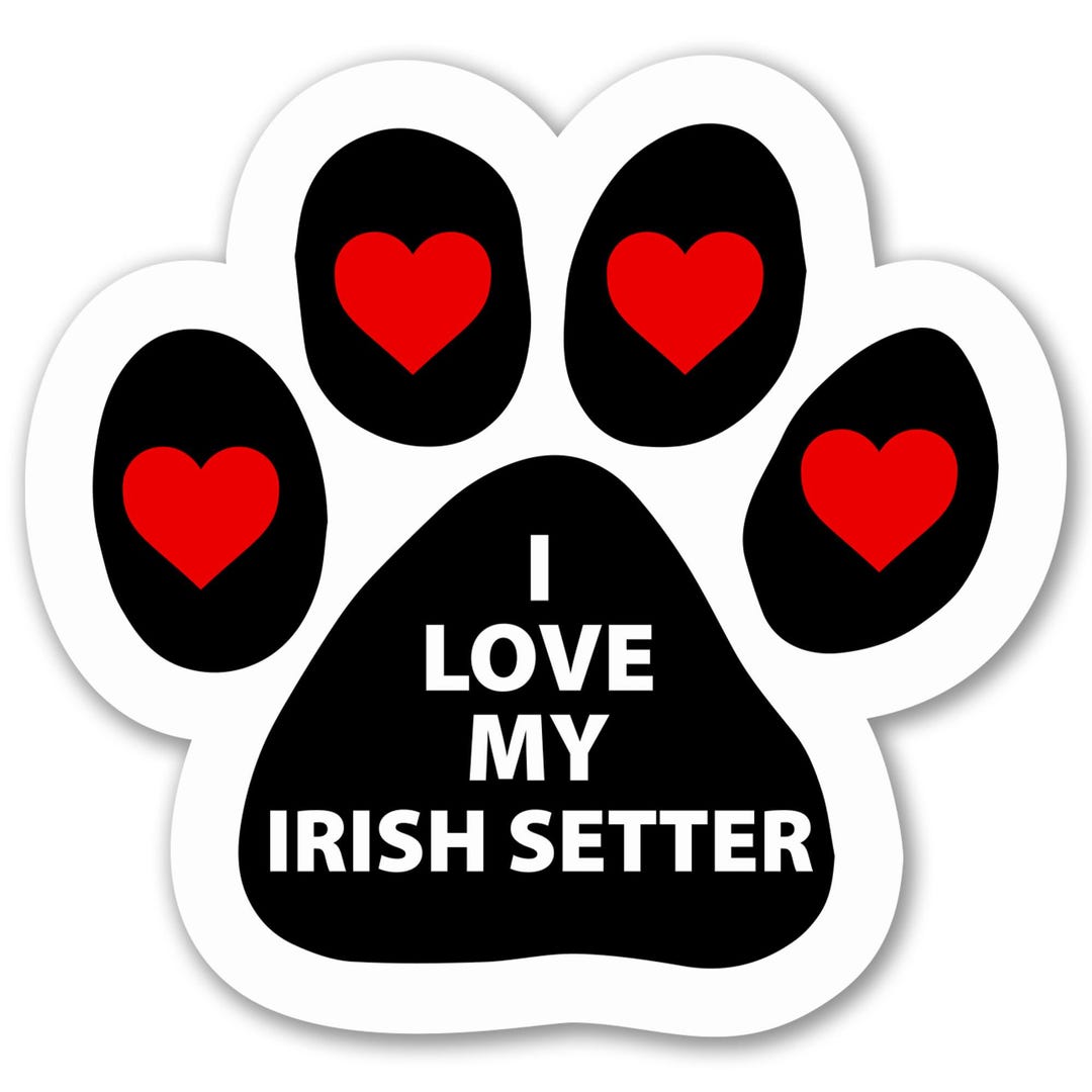 Magnet Me up I Love My Irish Setter Car Magnet Pawprint 5 Inches Ideal ...