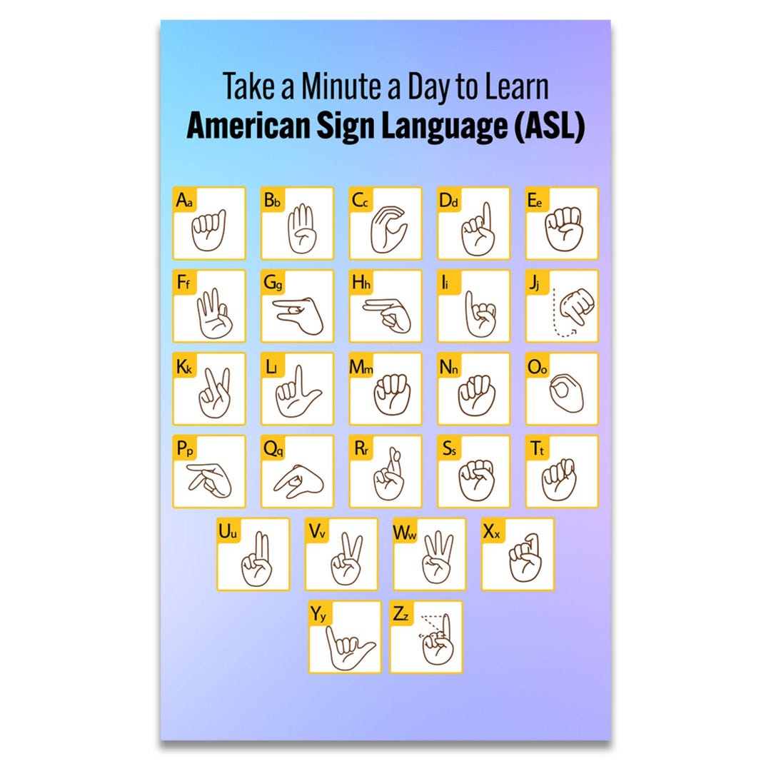 Magnet Me up American Sign Language ASL Fridge Magnet, 8x5 Inches ...