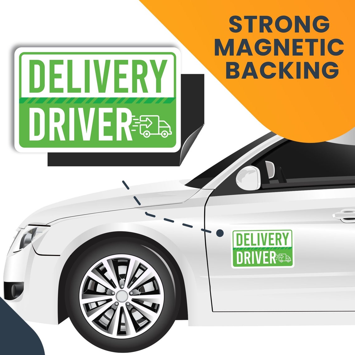 Magnet Me up Green Delivery Driver Frequent Stops Magnet Decal, 5x8 ...