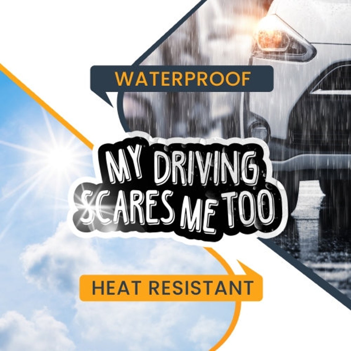Magnet Me up My Driving Scares Me Too 6.5x3.5 Car Magnet Decal, Heavy ...