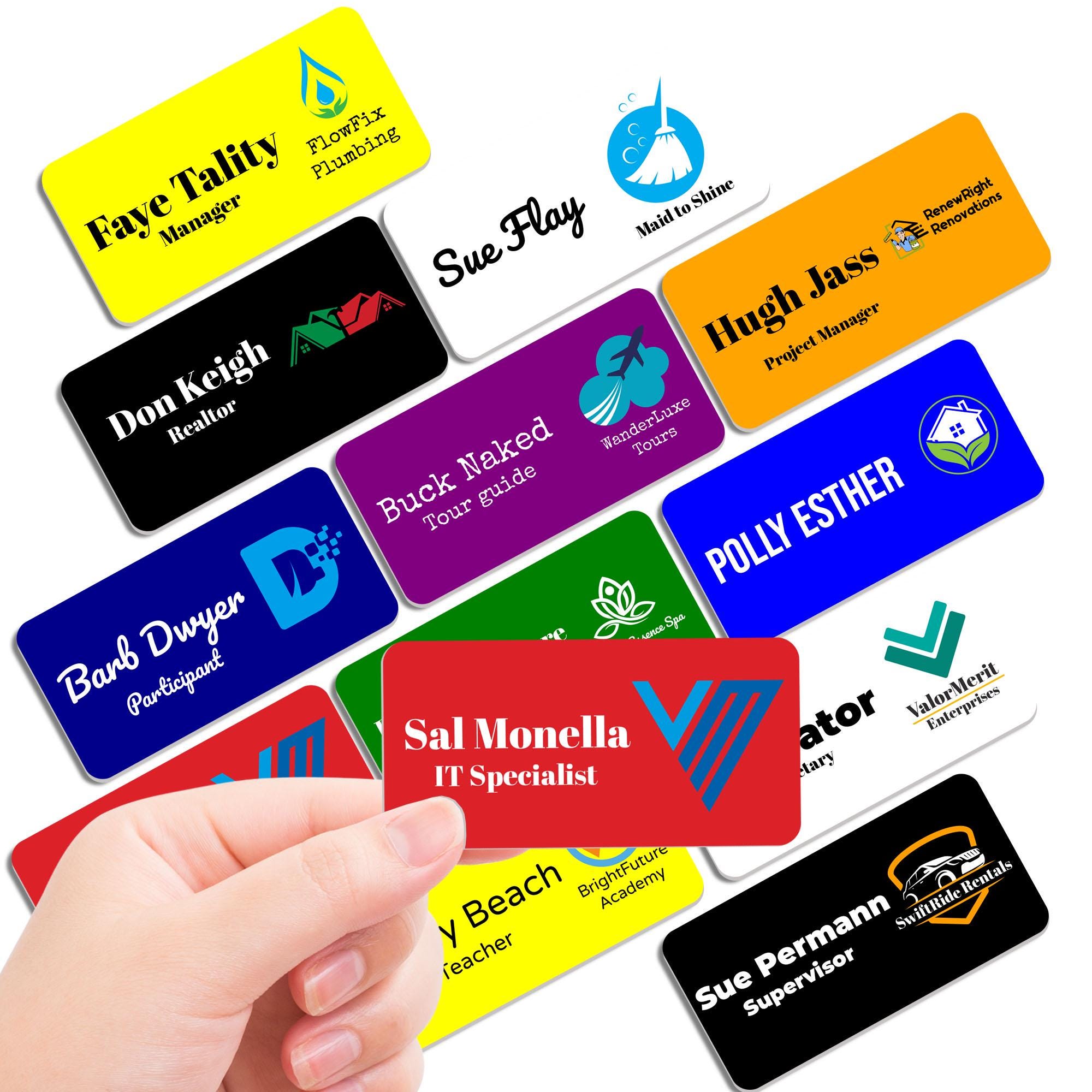 Magnet Me up Custom Printed Magnetic Name Tag Badge With Logo (right ...