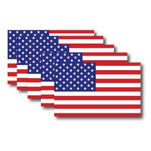 American Flag Car Magnets - 5 Pack 2-3/4 X 4" Decals Heavy Duty ...
