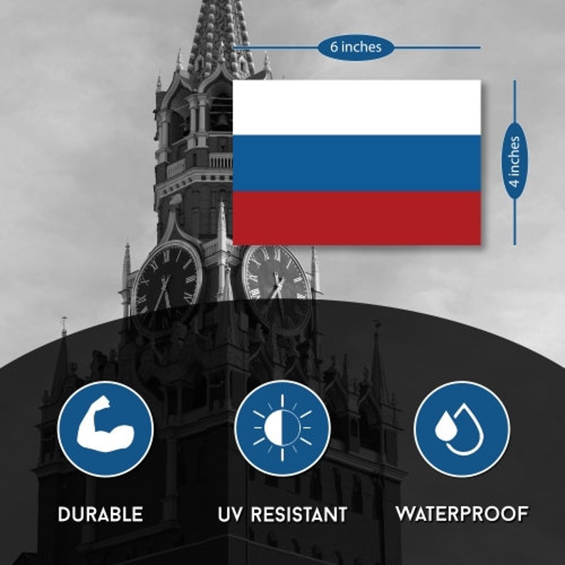 Russian Russia Flag Car Magnet Decal 4 X 6 Heavy Duty for Car Truck SUV ...